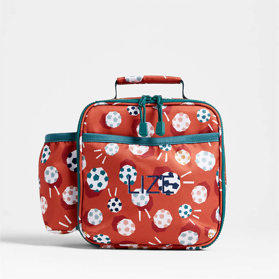 Soccer Print Soft Insulated Kids Personalized Thermal Lunch Box | Crate ...