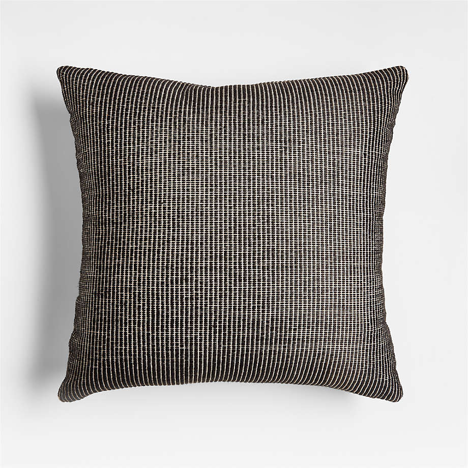 Ink Black 20"x20" Soft Textured Indoor/Outdoor Throw Pillow | Crate ...