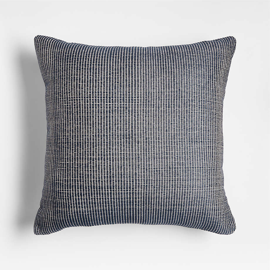 Deep Indigo Blue 20"x20" Soft Textured Indoor/Outdoor Throw Pillow ...