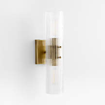 Soleil Fluted Glass 2-Bathroom Vanity Light Wall Sconce + Reviews ...