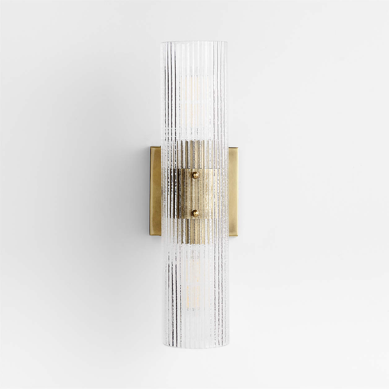 Soleil Fluted Glass 2-Bathroom Vanity Light Wall Sconce + Reviews ...