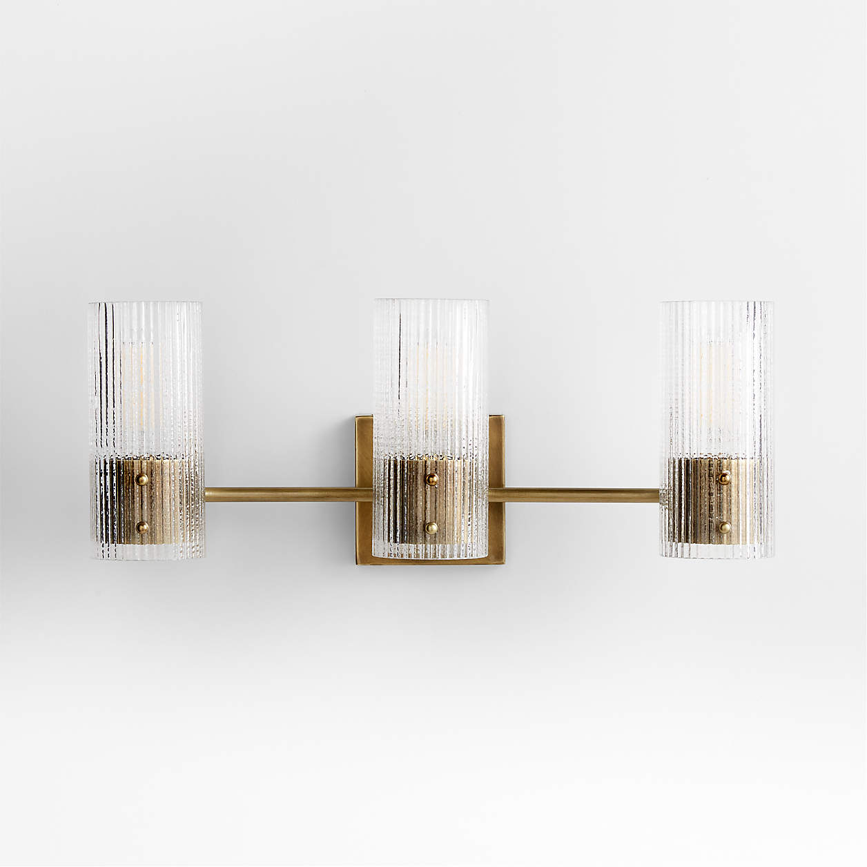 Soleil Fluted Glass 3-Bathroom Vanity Light Wall Sconce + Reviews ...