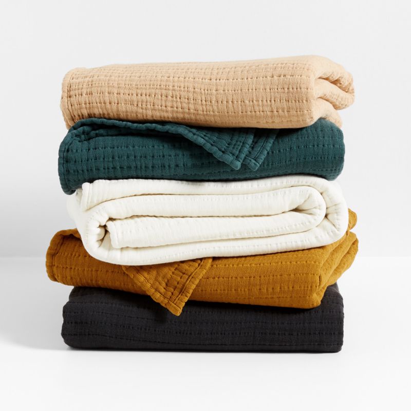 Solid Gauze 70"x55" Throw Blankets | Crate & Barrel