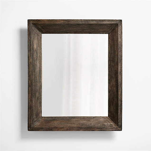 Solomon Rectangular Acacia Wood Wall Mirror | Crate & Barrel