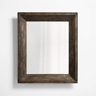 Roman Rectangular Bone Inlay Wall Mirror | Crate & Barrel