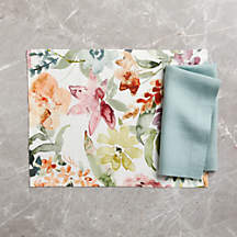 Marin Blue Mist Linen Napkins, Set of 8 | Crate & Barrel