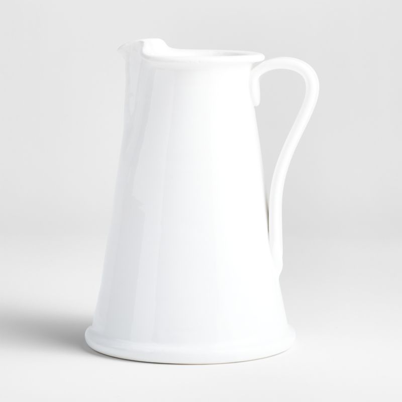 Sorrento White Ceramic Pitcher | Crate & Barrel