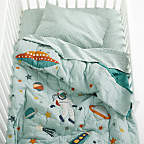Space Party Organic Cotton Outer Space Baby Crib Quilt | Crate & Kids