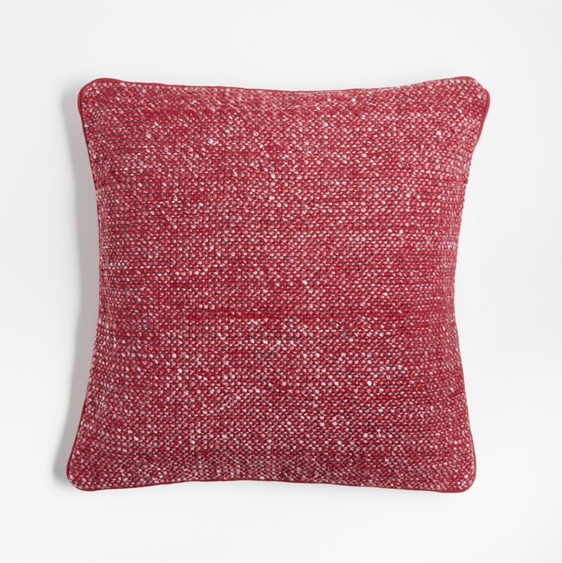 Luminous Red Speckled Weave 20"x20" Holiday Throw Pillow | Crate & Barrel