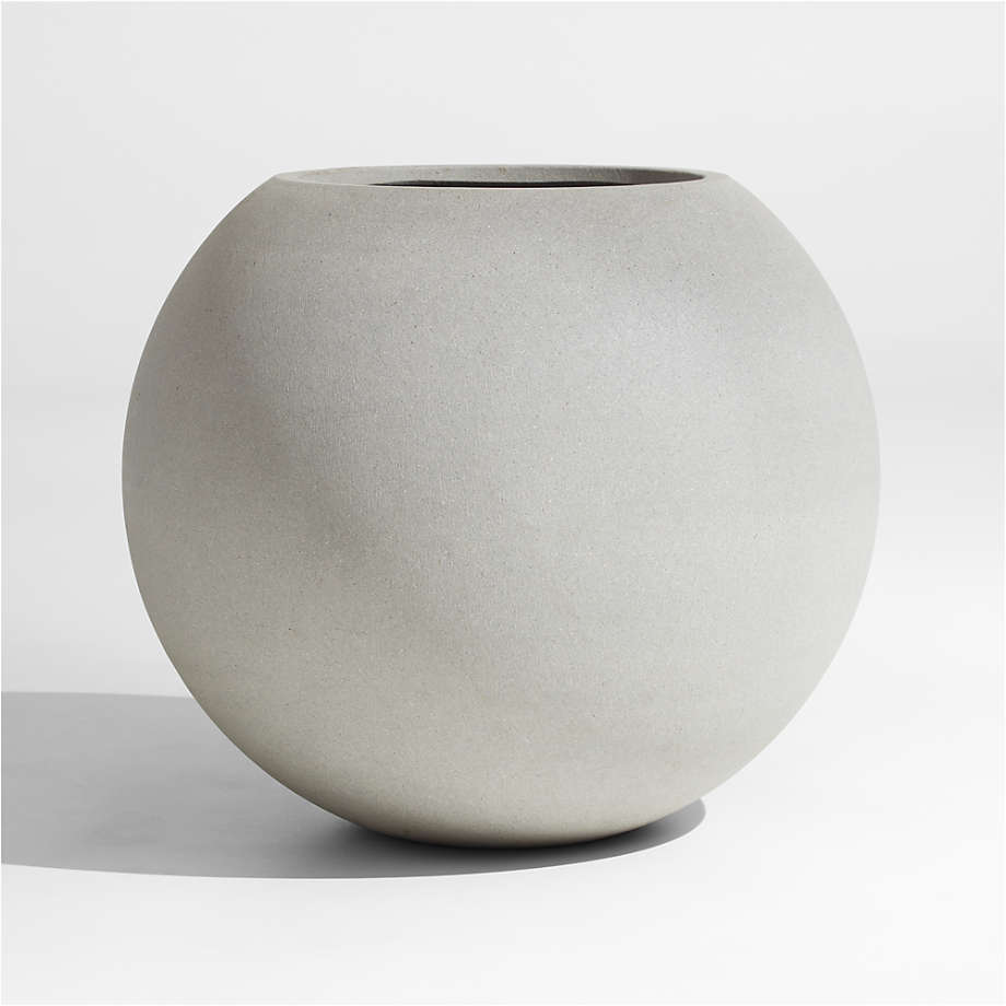 Sphere Large Light Grey Indoor/Outdoor Planter + Reviews | Crate & Barrel
