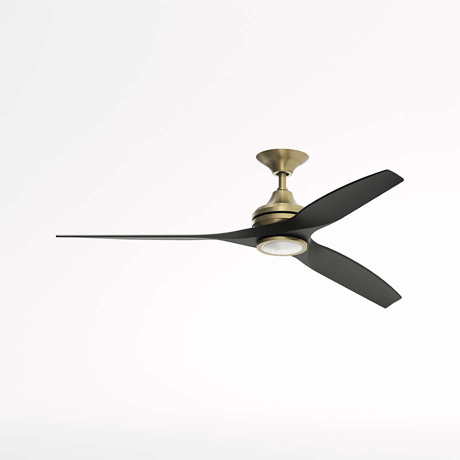 Fanimation Spitfire 60" Brushed Brass/Black Indoor/Outdoor Ceiling Fan ...