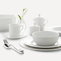 Staccato Wide-Rim Porcelain Dinnerware | Crate & Barrel