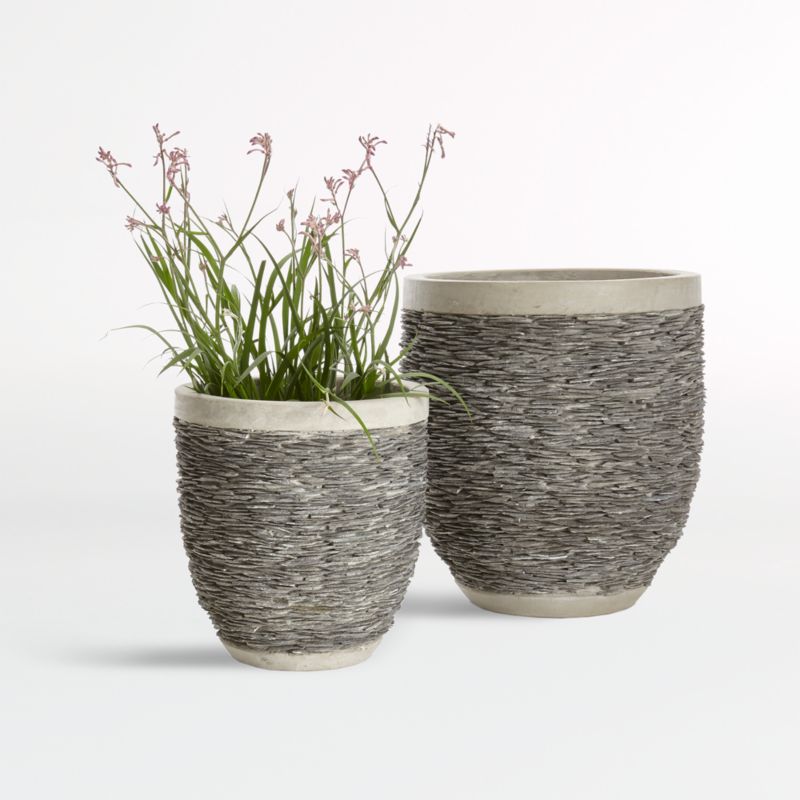 Stacked Small Rock Indoor/Outdoor Planter | Crate & Barrel
