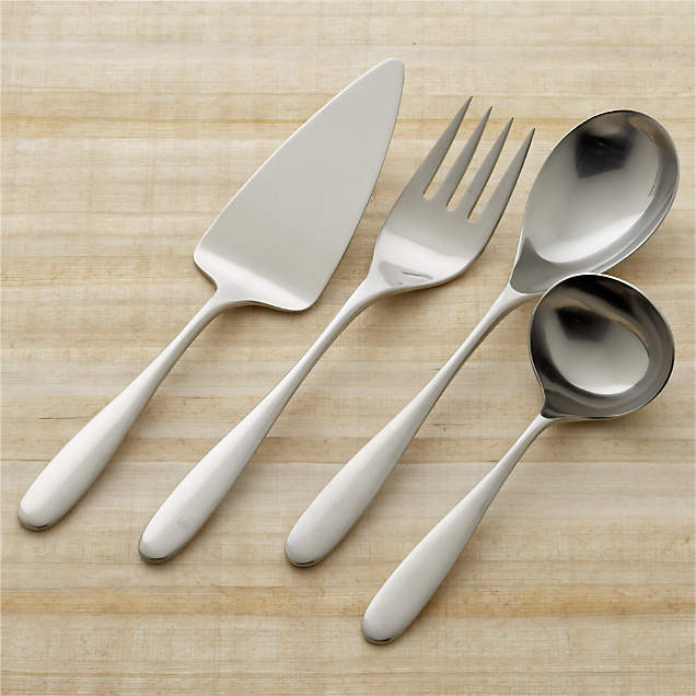 Clark Satin 4-Piece Serving Set | Crate & Barrel