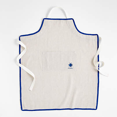 Sunburst Natural Chambray Apron with Pocket by Lucia Eames | Crate & Barrel