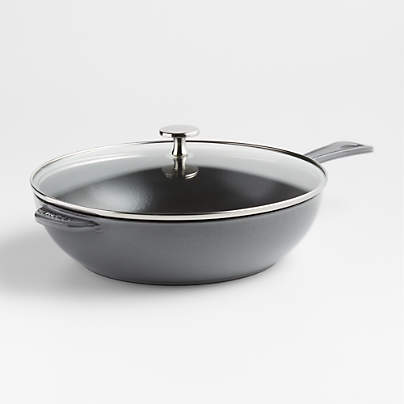 Staub Graphite 12" Square Grill Pan + Reviews | Crate & Barrel