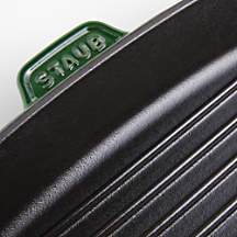 Staub 12" Basil Enameled Cast Iron Square Grill Pan + Reviews | Crate & Barrel
