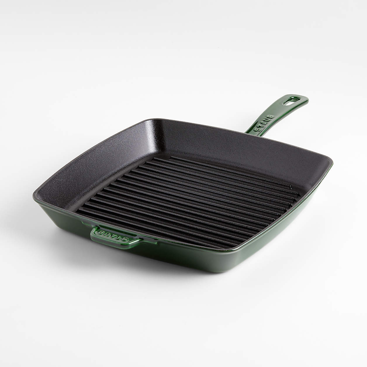 Staub 12" Basil Enameled Cast Iron Square Grill Pan + Reviews | Crate & Barrel