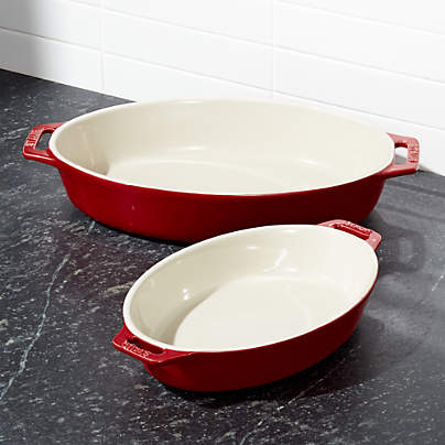 Staub Cherry 4-Piece Baking Set + Reviews | Crate & Barrel