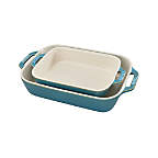 Staub Rustic Turquoise 2-Piece Rectangular Baker Set + Reviews | Crate ...