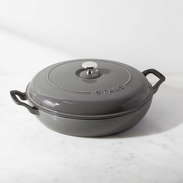 Staub Graphite 12" Square Grill Pan + Reviews | Crate & Barrel