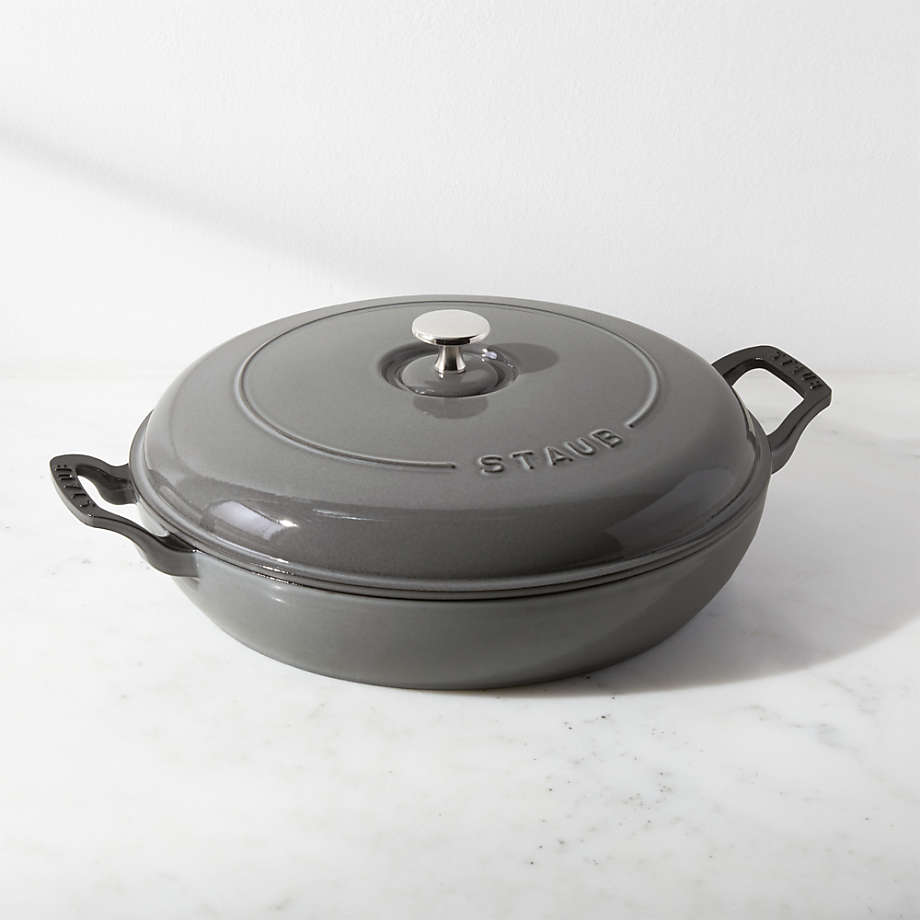 Staub 3.5-Qt Graphite Braiser + Reviews | Crate & Barrel
