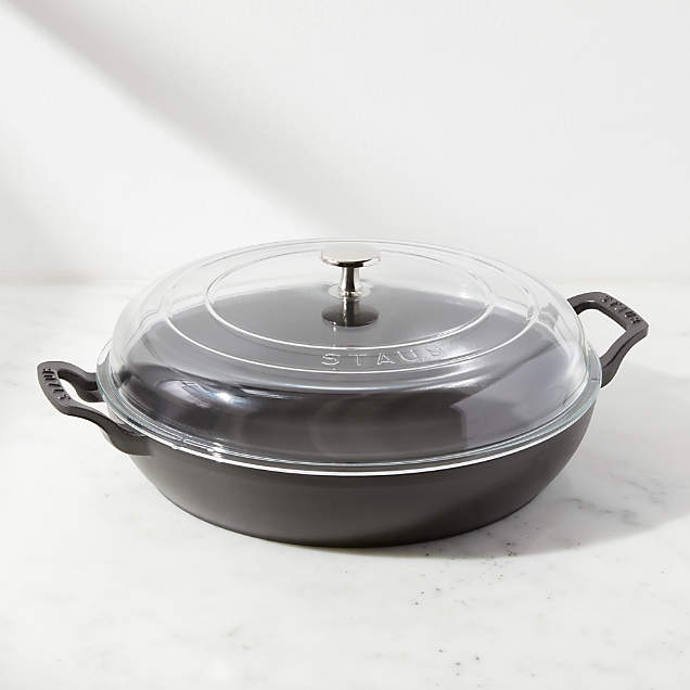Staub 3.5-Qt Matte Black Braiser + Reviews | Crate & Barrel