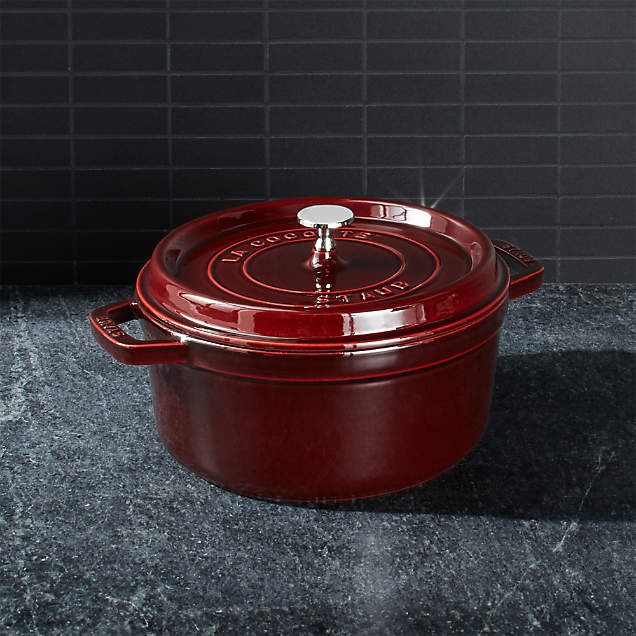 Staub 4-Qt Basil Round Cocotte + Reviews | Crate & Barrel