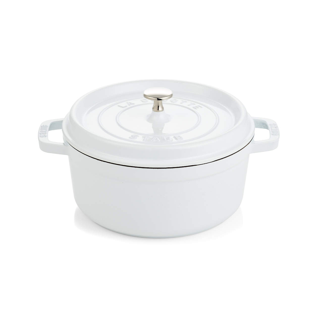 Staub White 4-Qt. Round Cocotte + Reviews | Crate & Barrel Canada