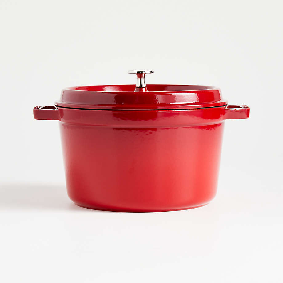 Staub 5-Qt. Cherry Tall Round Cocotte | Crate & Barrel Staub 5-Qt. Cherry Tall Round Cocotte | Crate & Barrel