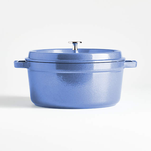 Staub 4-Qt Dark Blue Round Cocotte + Reviews | Crate & Barrel