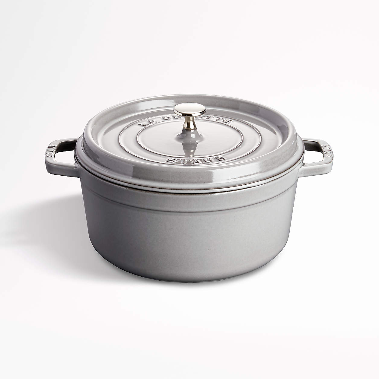 Staub 5.5-Qt Graphite Grey Cocotte + Reviews | Crate & Barrel
