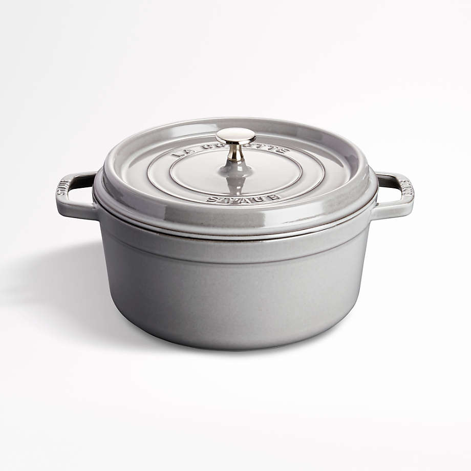 Staub 5.5-Qt Graphite Grey Cocotte + Reviews | Crate & Barrel