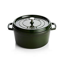 Staub 7-Qt Basil Round Cocotte + Reviews | Crate & Barrel
