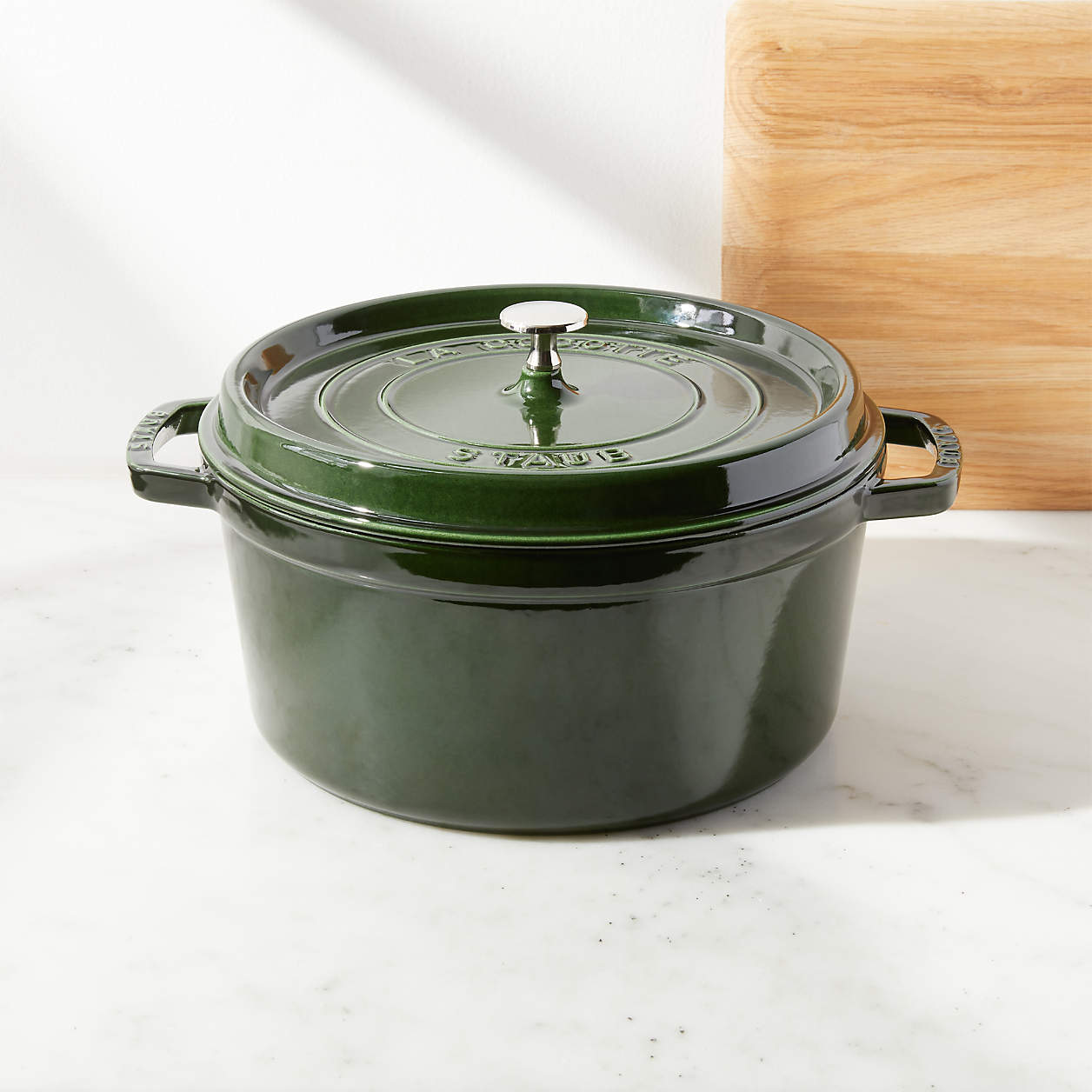 Staub 7-Qt Basil Round Cocotte + Reviews | Crate & Barrel