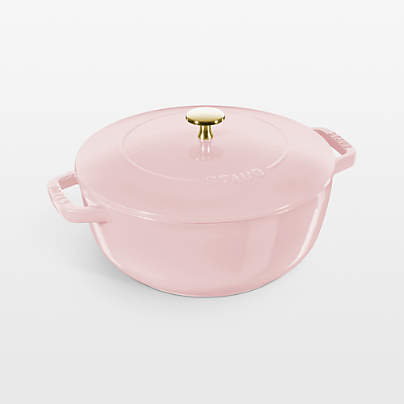 Staub Peony Pink Cast Iron 4.5-Qt. Perfect Pan | Crate & Barrel Canada