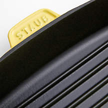 Staub 12" Citron Enameled Cast Iron Square Grill Pan + Reviews | Crate & Barrel
