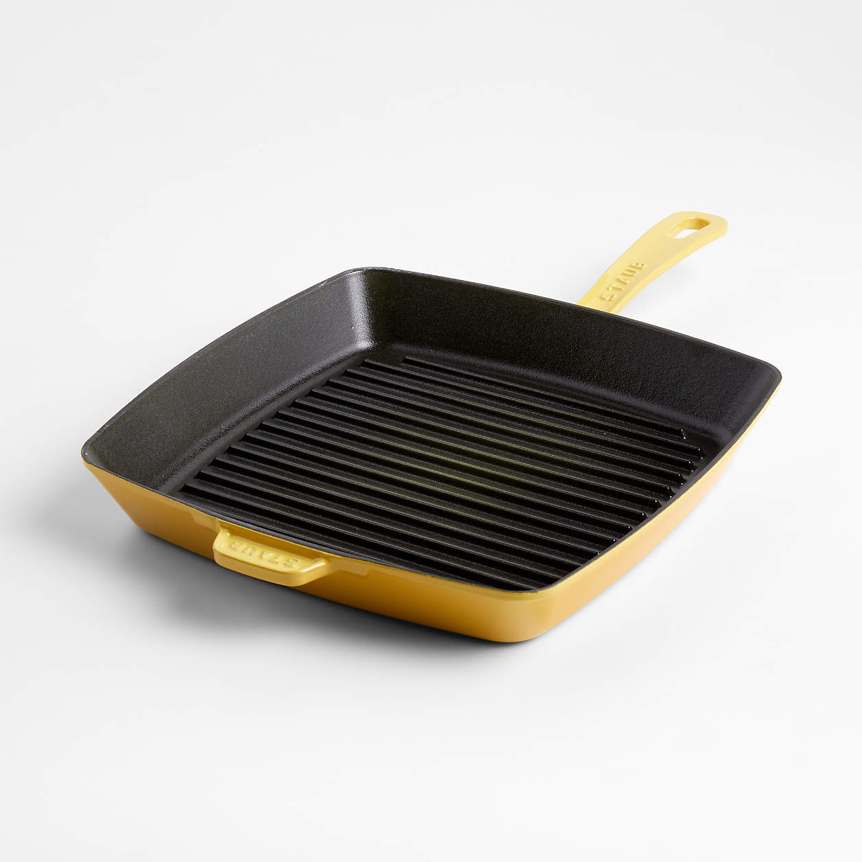 Staub 12" Citron Enameled Cast Iron Square Grill Pan + Reviews | Crate & Barrel