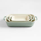 Staub 3-Piece Eucalyptus Green Ceramic Baking Dish Set + Reviews ...