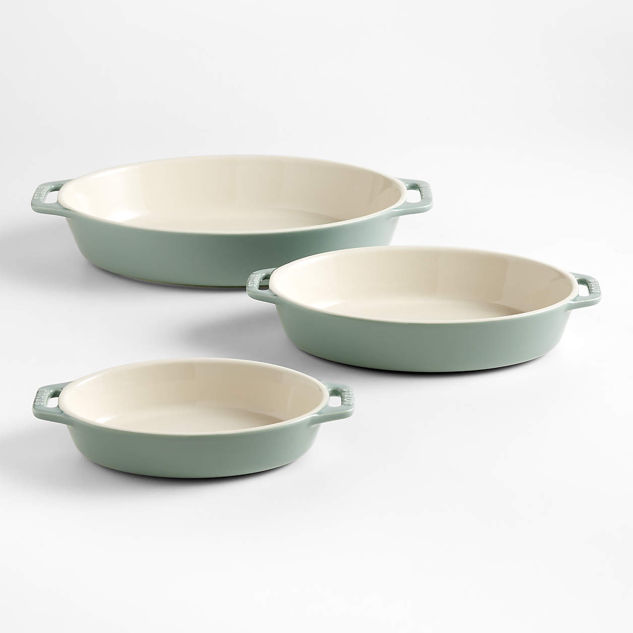 Staub Eucalyptus Oval Bakers, Set of 3 | Crate & Barrel