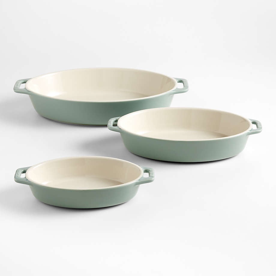 Staub Eucalyptus Oval Bakers, Set of 3 | Crate & Barrel