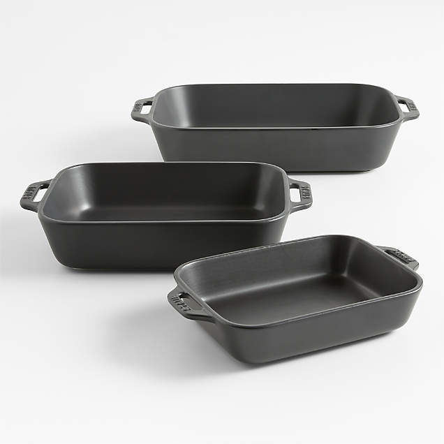 Terre Ceramic Bakers, Set of 3 by Laura Kim + Reviews | Crate & Barrel ...