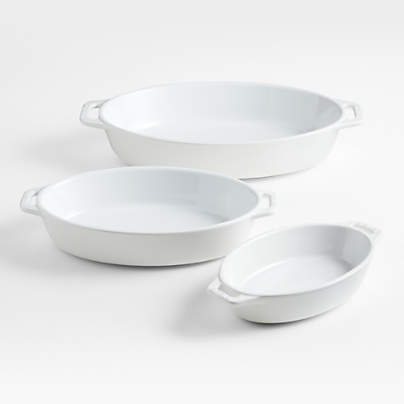 Staub Citron Rectangular Bakers, Set of 3 + Reviews | Crate & Barrel