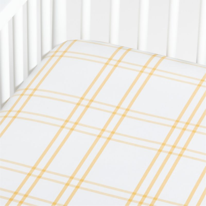 Stax Modern Organic Cotton Yellow Baby Crib Fitted Sheet + Reviews ...