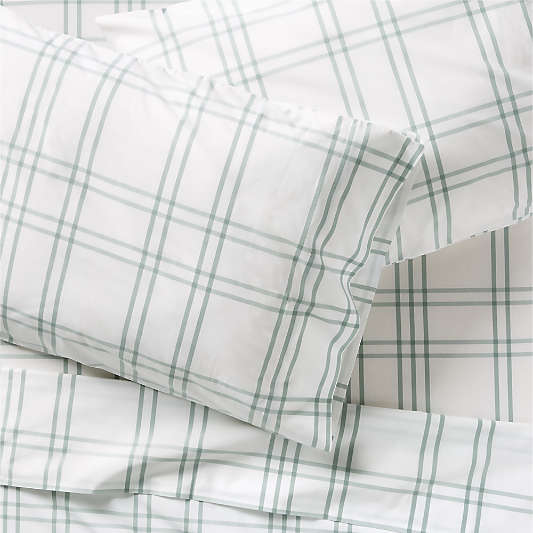 Cotton Blue Sheets | Crate & Barrel