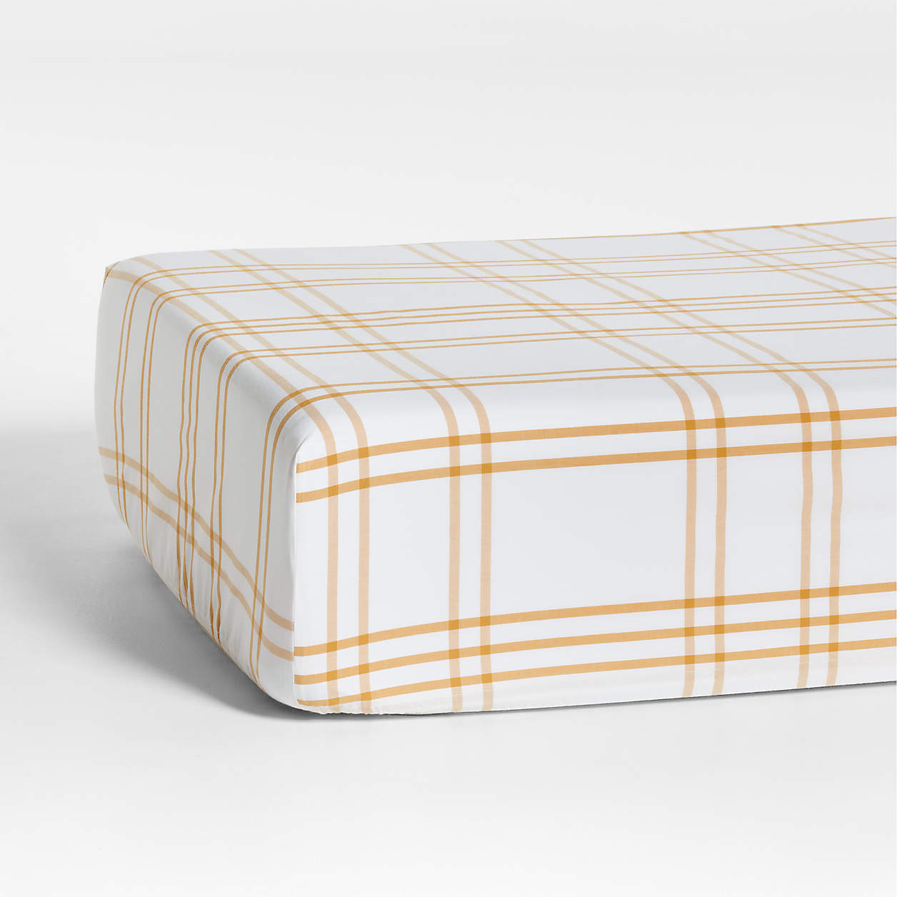 Stax Savannah Yellow Yarn-Dyed Organic Cotton Baby Crib Fitted Sheet ...
