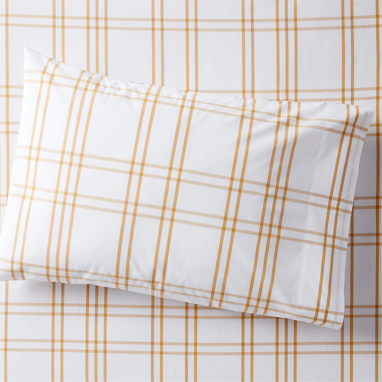 Stax Savannah Yellow Yarn-Dyed Organic Cotton Kids Pillowcase | Crate ...