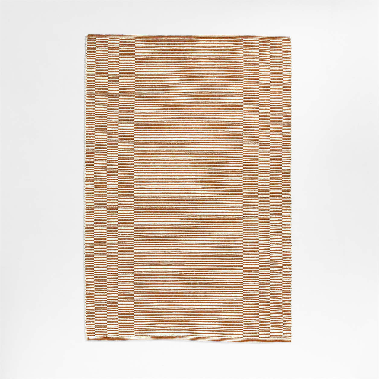 Stepped Flatweave Wool Canyon Orange Kids Area Rug 6x9 | Crate & Kids