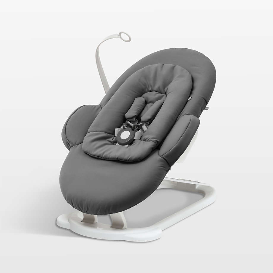Stokke Steps Herringbone Grey Baby Bouncer Chair with White Frame ...