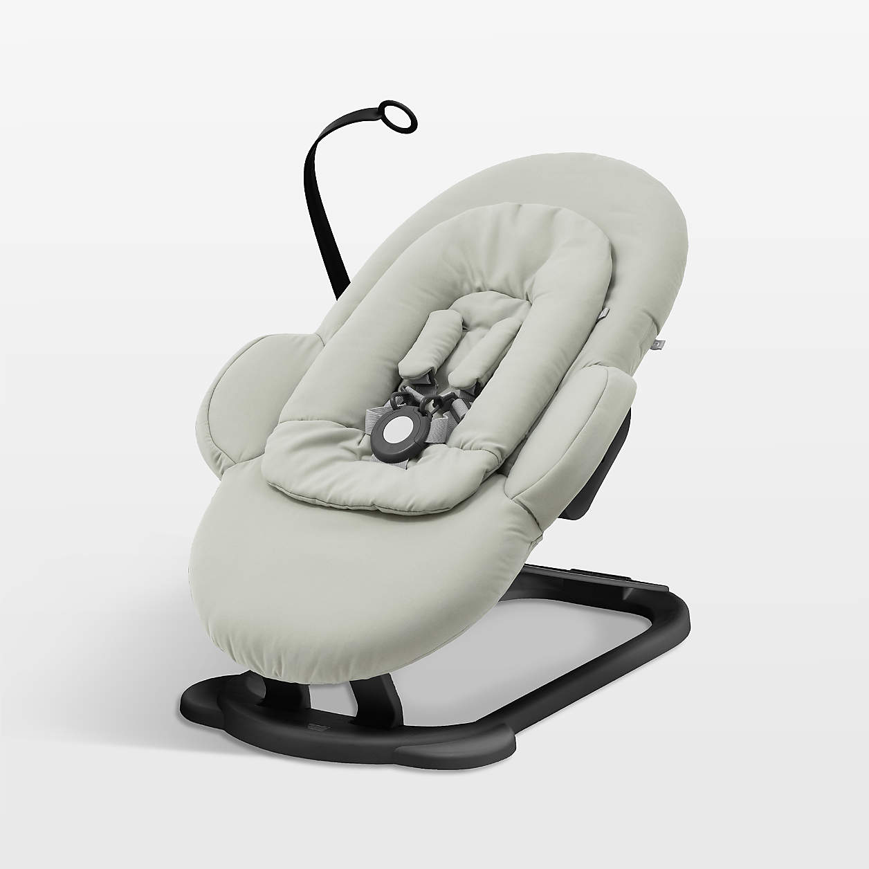 Stokke Steps Soft Sage Baby Bouncer Chair with Black Frame | Crate & Kids